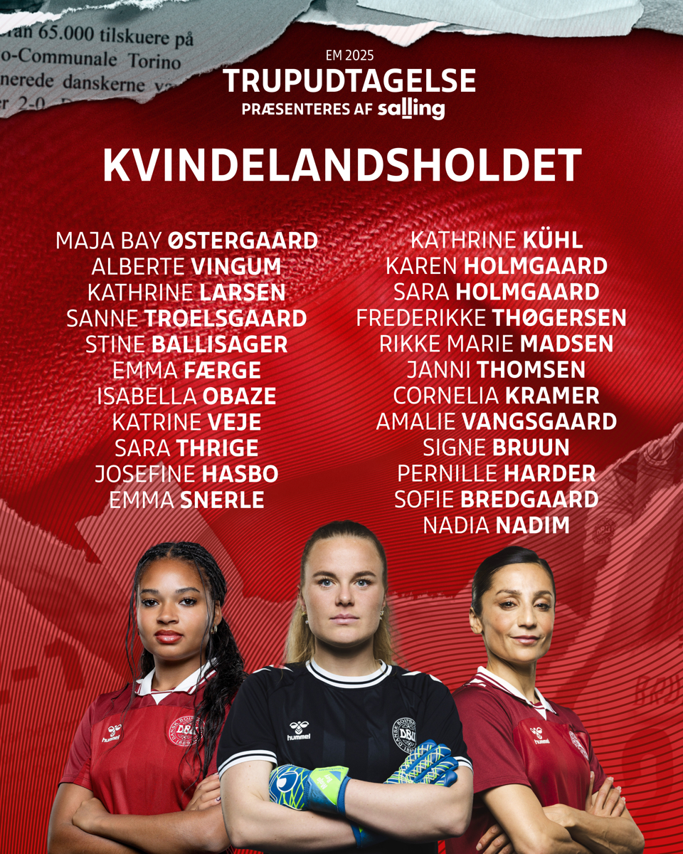 Her er Kvindelandsholdets trup til EM 2025